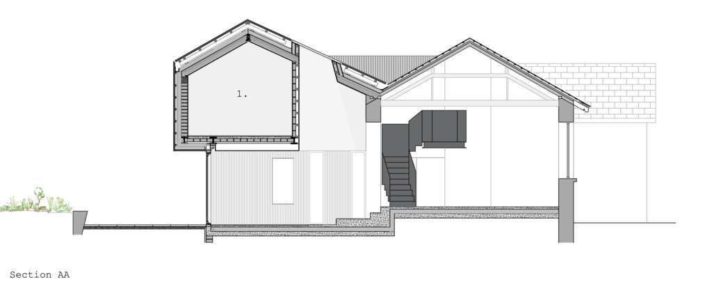 Killygarry School Existing Section drawing - Craftstudio Architecture